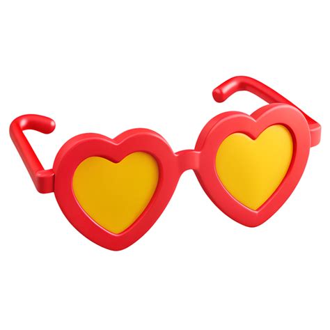 A Pair Of Red And Yellow Heart Shaped Sunglasses 56613316 Png