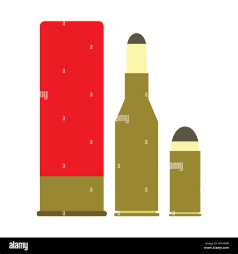 Shotgun Shell And Bullets Icon Stock Vector Image And Art Alamy