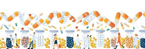 Ai Personalized Medicine Pharmaceutical Visualized Detailed Vector