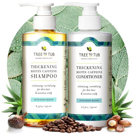 Thickening Biotin Caffeine Shampoo And Conditioner Set Tree To Tub