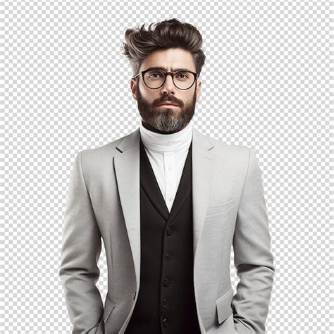 Hombre Joven Con Estilo Posando Aislado Sobre Fondo Blanco Png