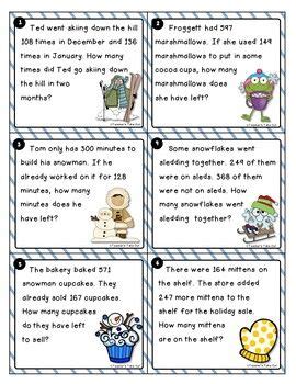 Word Problems Using 3 And 4 Digit Addition Subtraction By Teacher S 7F0