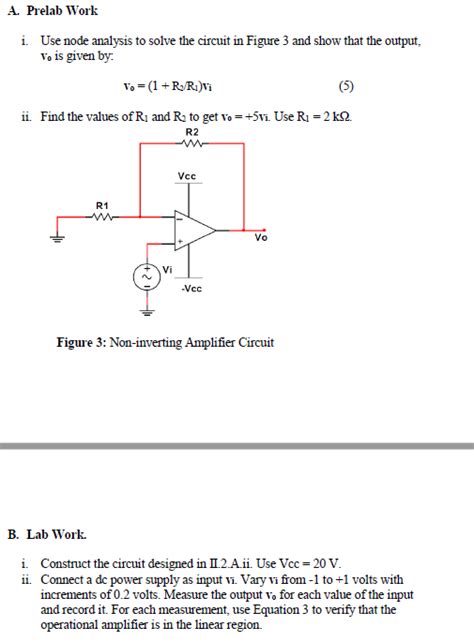 Solved A Prelab Work I Use Node Analysis To Solve The Chegg Com