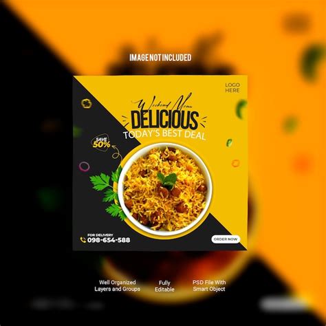 Premium Psd Food Social Media Promotion And Instagram Banner Post Design Template