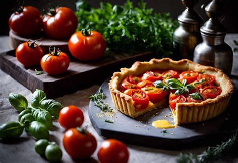 Recette de tarte à la tomate moutarde et herbes de Provence facile