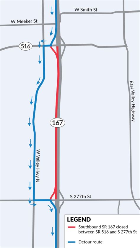 Weekend Road Closures Portions Of I 5 And Southbound Sr 167 In Kent And Federal Way For