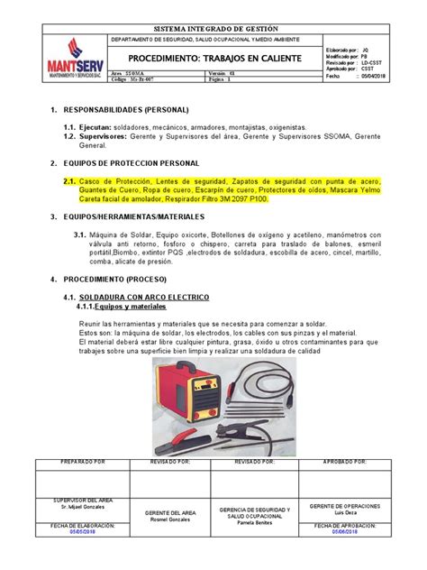 Poe Ec Ms Pr 009 Soldadura Con Arco Electrico Pdf Soldadura
