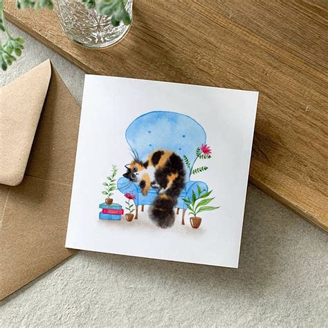 Tortoiseshell Cat Printable Cat Postcard Funny Chonky Cat Etsy