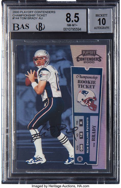 2000 Playoff Contenders Tom Brady Championship Ticket Autograph Lot
