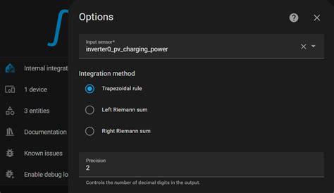 override value for integration sensor configuration home assistant