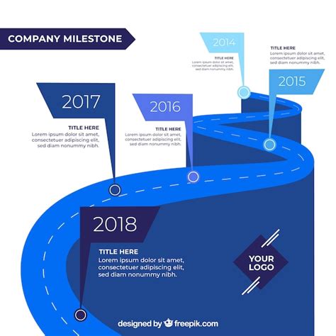 Premium Vector Infographic Timeline Concept With Road