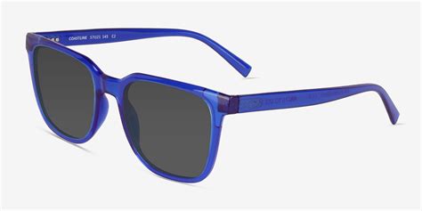 Coastline Square Crystal Blue Frame Prescription Sunglasses