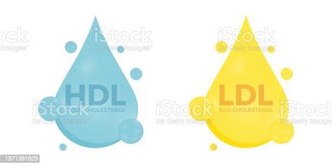 좋은 Hdl 및 나쁜 Ldl 콜레스테롤의 벡터 세트 고밀도 및 저밀도 지단백 흰색 배경에 고립 된 의료 또는 제약 빛나는 아이콘 벡터 저밀도지질단백질에 대한 스톡 벡터 아트