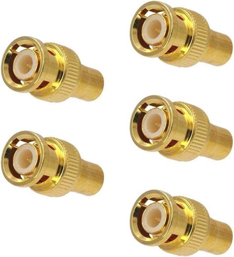 Vce 5 Pack Gold Plated Rca Female Jack To Bnc Male Plug
