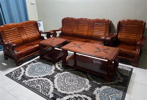 Set Kerusi Kayu Getah Furniture And Home Living Furniture Sofas On