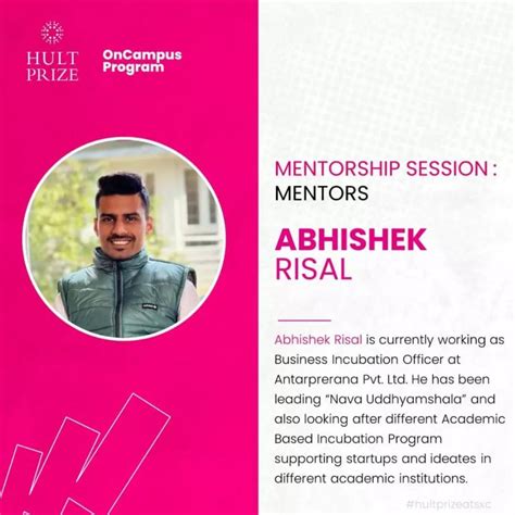 Hult Prize At St Xaviers On Instagram Introducing You All Our Mentor For Mentorship Session👨🏻