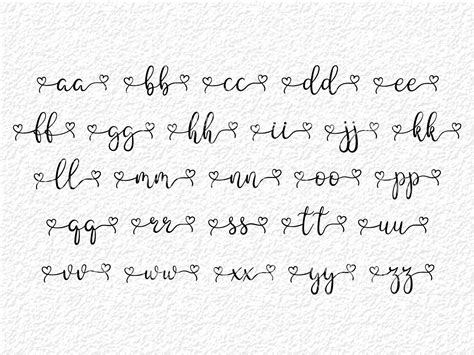Fuente Manuscrita Con Corazones Ttf Font Fuente De Script Etsy