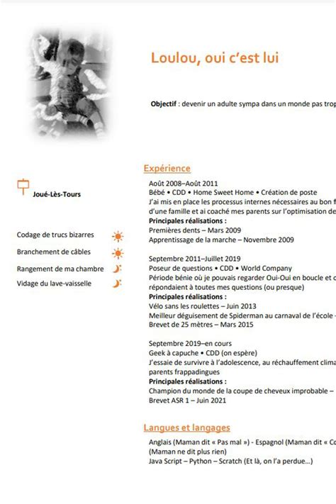Joué lès Tours le CV humoristique créé pour son fils de 3e fait le buzz