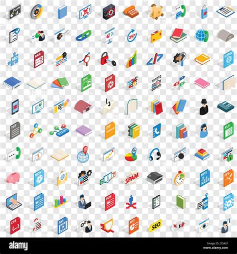 100 Software Icons Set Isometric 3d Style Stock Vector Image And Art Alamy