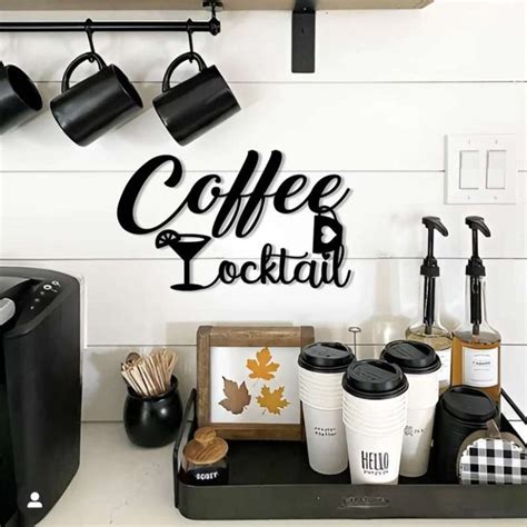 Coffee Till Cocktails Metal Sign Coffee Bar Corner Coffee Station Sign