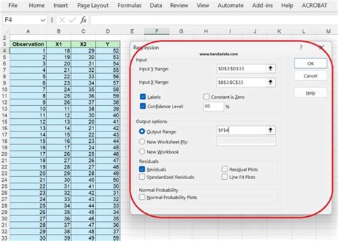 How To Find Residuals Using The Data Analysis Toolpak In Excel Kanda Data