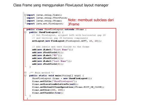 Ppt Pengantar Gui Frames Simple Components Dan Layouts Powerpoint