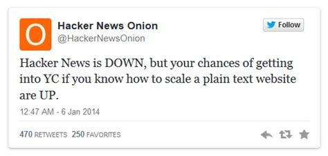 Hacker News Onion A Parody Twitter Account That Pokes Fun At Hacker News