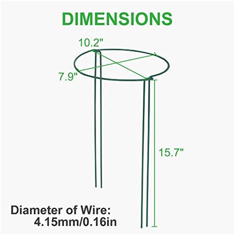 GROWNEER 6 Packs 15 7 Inches Half Round Garden Plant Support Ring With