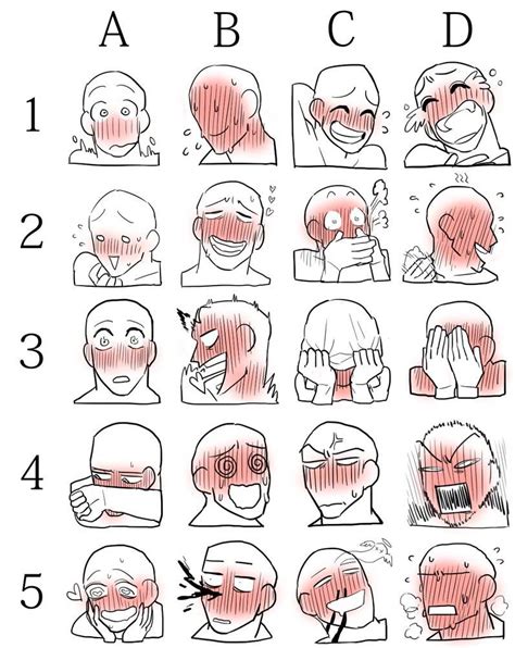 Blushing Expression Meme By Tsundere King On Deviantart Cara Melukis Sketsa Cara Menggambar