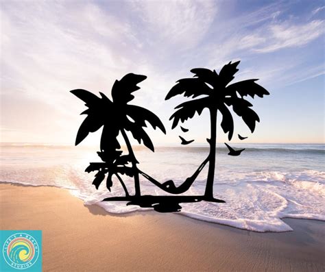 Beach Decal Island Vibes Palm Trees Hammock Car Decal Wall Decal