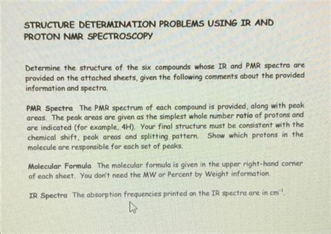 Solved STRUCTURE DETERMINATION PROBLEMS USING IR AND PROTON Chegg