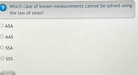 Solved Which Case Of Known Measurements Cannot Be Solved Using The