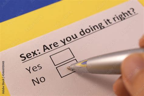 Sex Are You Doing It Right Yes Or No Stock Photo Adobe Stock