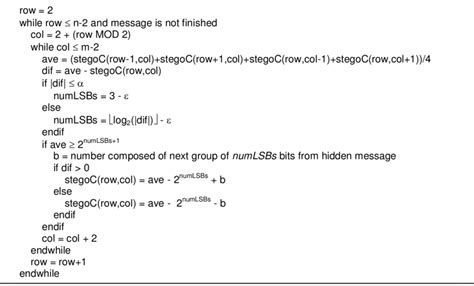 Algorithm For Hiding In One Color Matrix Download Scientific Diagram