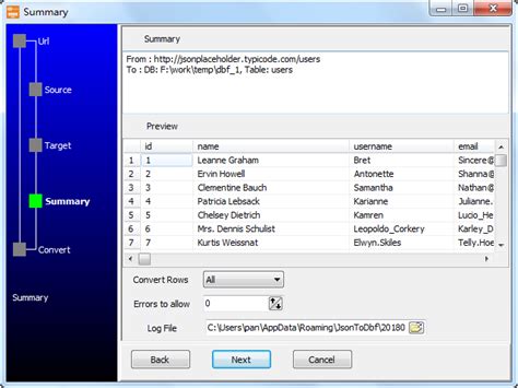 Parse Json From Open Restful Api And Save To Dbf