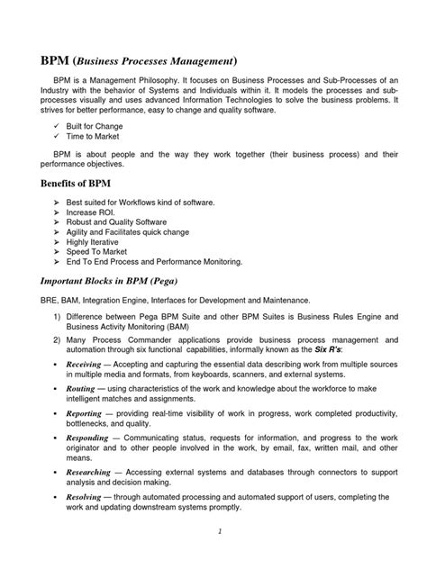 pega notes pdf business process management class computer