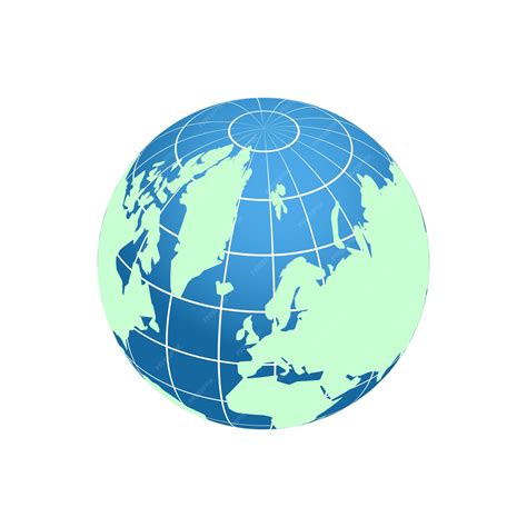 白い背景の上の世界地図とベクトル地球儀 プレミアムベクター