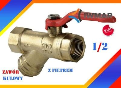 ZAWÓR KULOWY SKOŚNY Z FILTREM WZMOCNIONY 1 2 5756975884 oficjalne archiwum Allegro