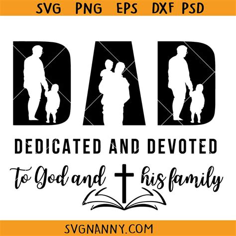 Dad Dedicated And Devoted Svg Dad Svg Fathers Day Svg Daddy Svg