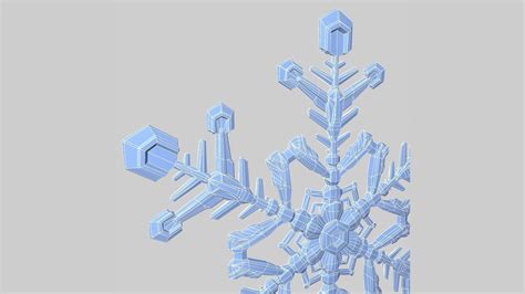 3d Model Snowflake Low Poly Hex Crystals Vr Ar Low Poly Cgtrader