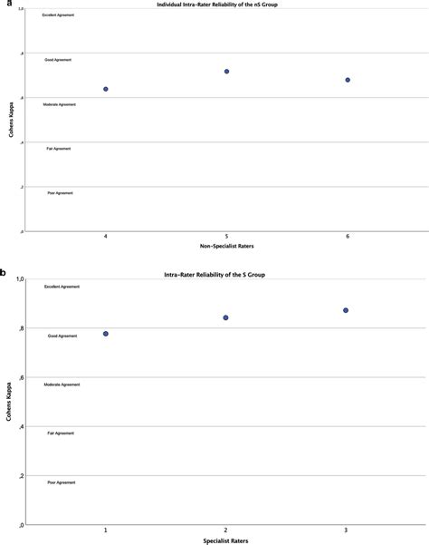 The Display Of The Individual K Values For Intra Rater Reliability Of Download Scientific