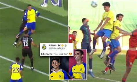 ویدئو ضربه سر شگفت‌انگیز پسر کریستیانو رونالدو که همه را یاد پدرش انداخت