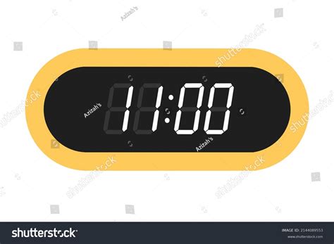Vector Flat Illustration Digital Clock Displaying Stock Vector Royalty