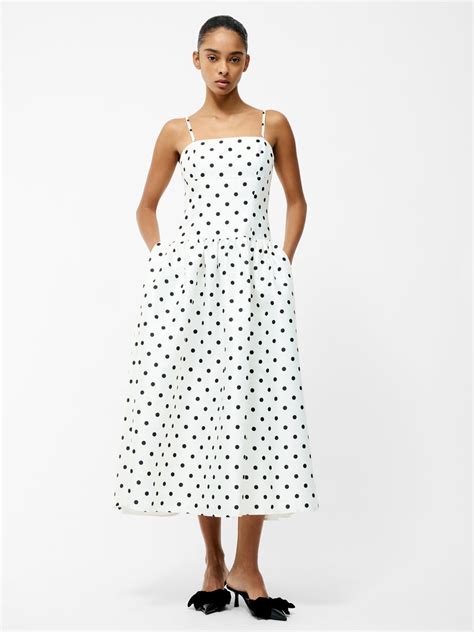 Polka Dot Midi Dress Summer Whitepolka Dot French Connection Uk