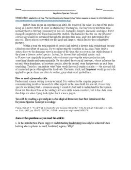 Reading Guide For Robert Paine S Food Web Complexity And Species