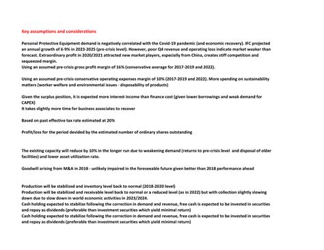 Forecast 2017 2024 Assumptions Key Assumptions And Considerations Personal Protective