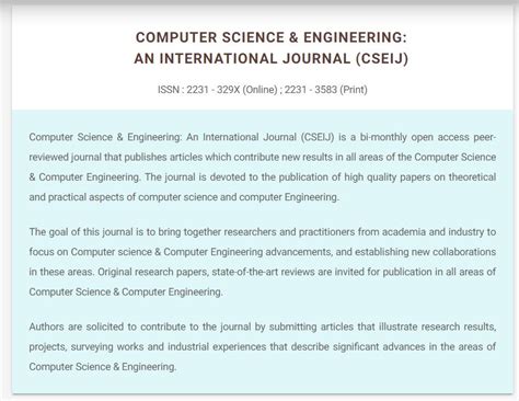 Computerscience Cse Cryptography Database Artificialintelligence Multimedia Cseij Journal