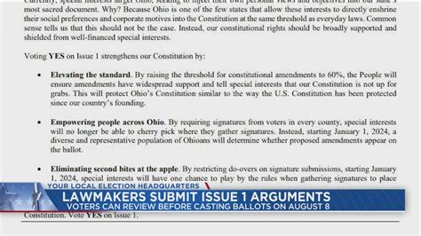 Arguments For Against Proposed Ohio Constitutional Amendment Released