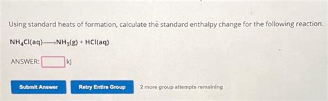 Solved Using Standard Heats Of Formation Calculate The Chegg