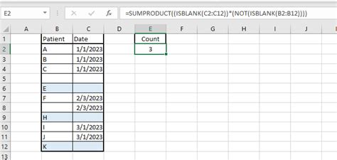 Worksheet Function How To Count Empty Cells Only If Another Associated Cell Is A Text Values